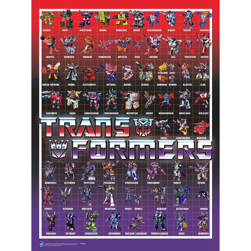 80 * 60cm Hasbro Autorizado Transformers G1 Coleção De Personagens ...