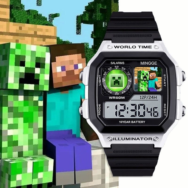 Relógio Eletrônico Esportivo para Estudantes do Jogo Minecraft MC ...