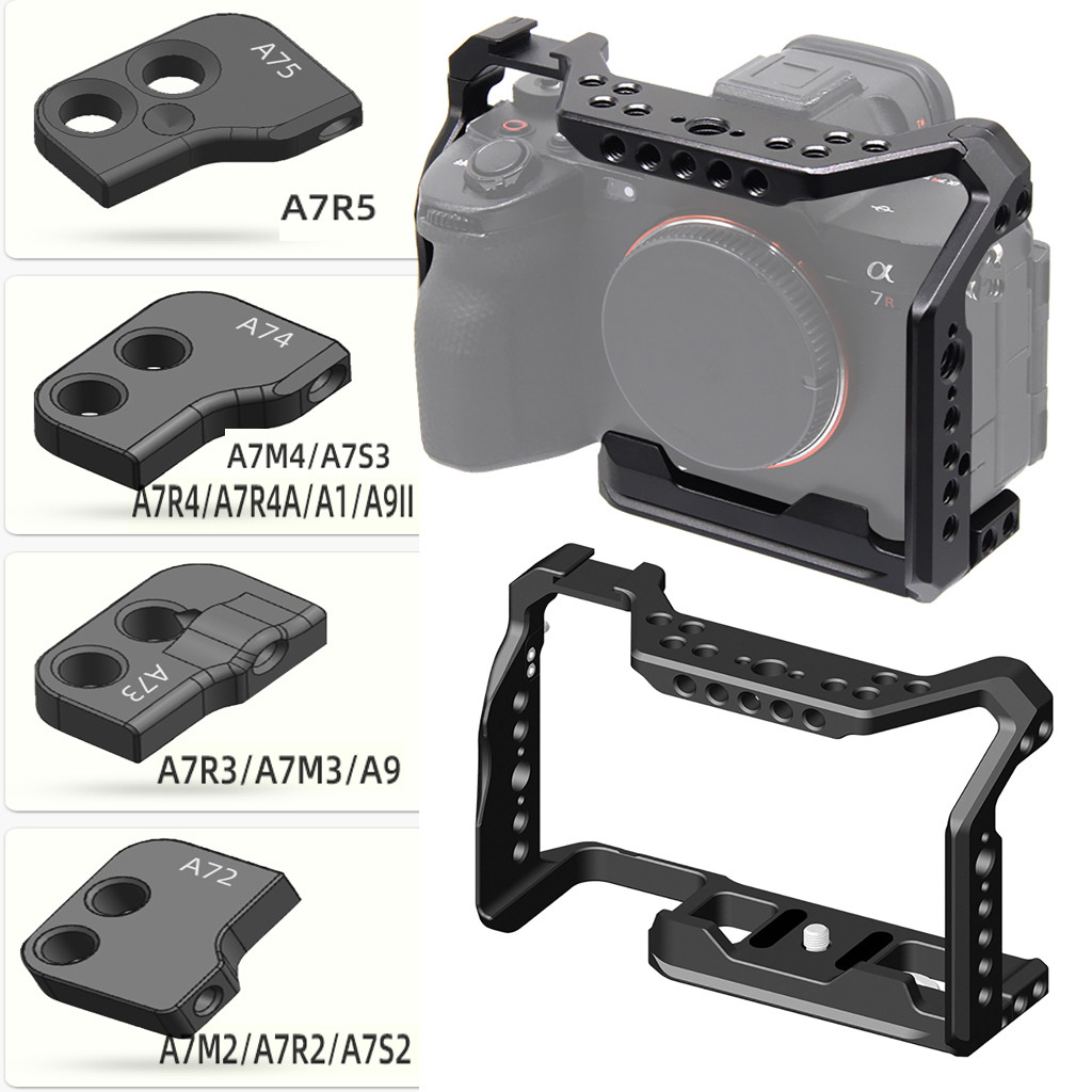A7M4 Câmera Gaiola Quadro Protetor Montagem De Sapata Fria 1/4 " 3/8 " Para Sony A7M4 A7R4 A9II ...