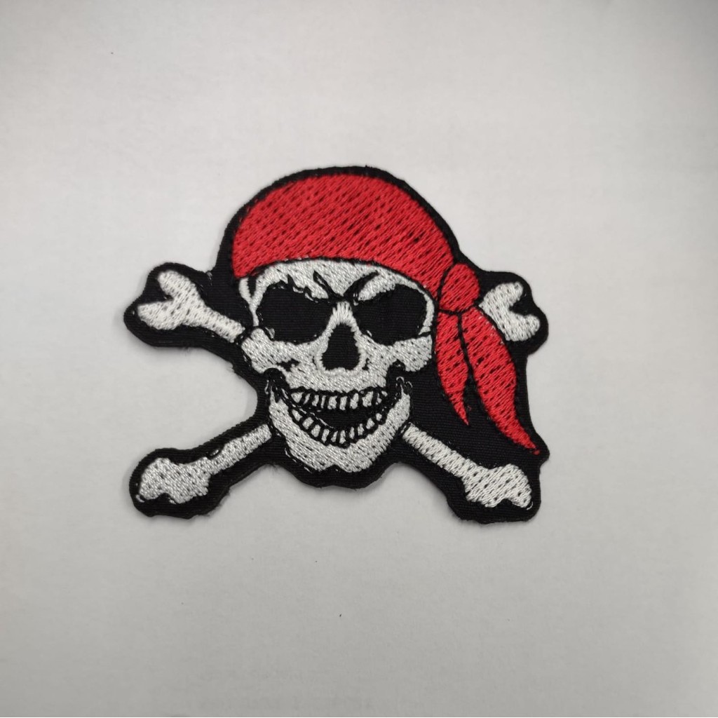 Patch Bordado Caveira Pirata PT224 | Shopee Brasil