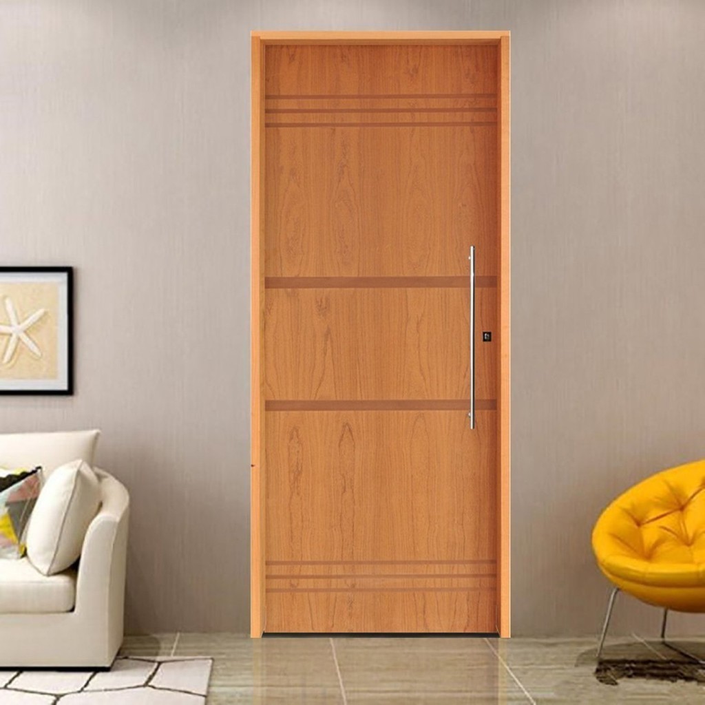 Kit Porta de Madeira 210x92cm Batente 14cm Fechadura Rolete Belissima 7 ...
