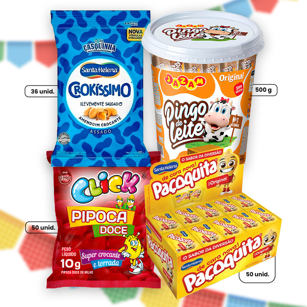 Kit Festa Junina Doces Típicos Picoca Doce Paçoquita | Shopee Brasil