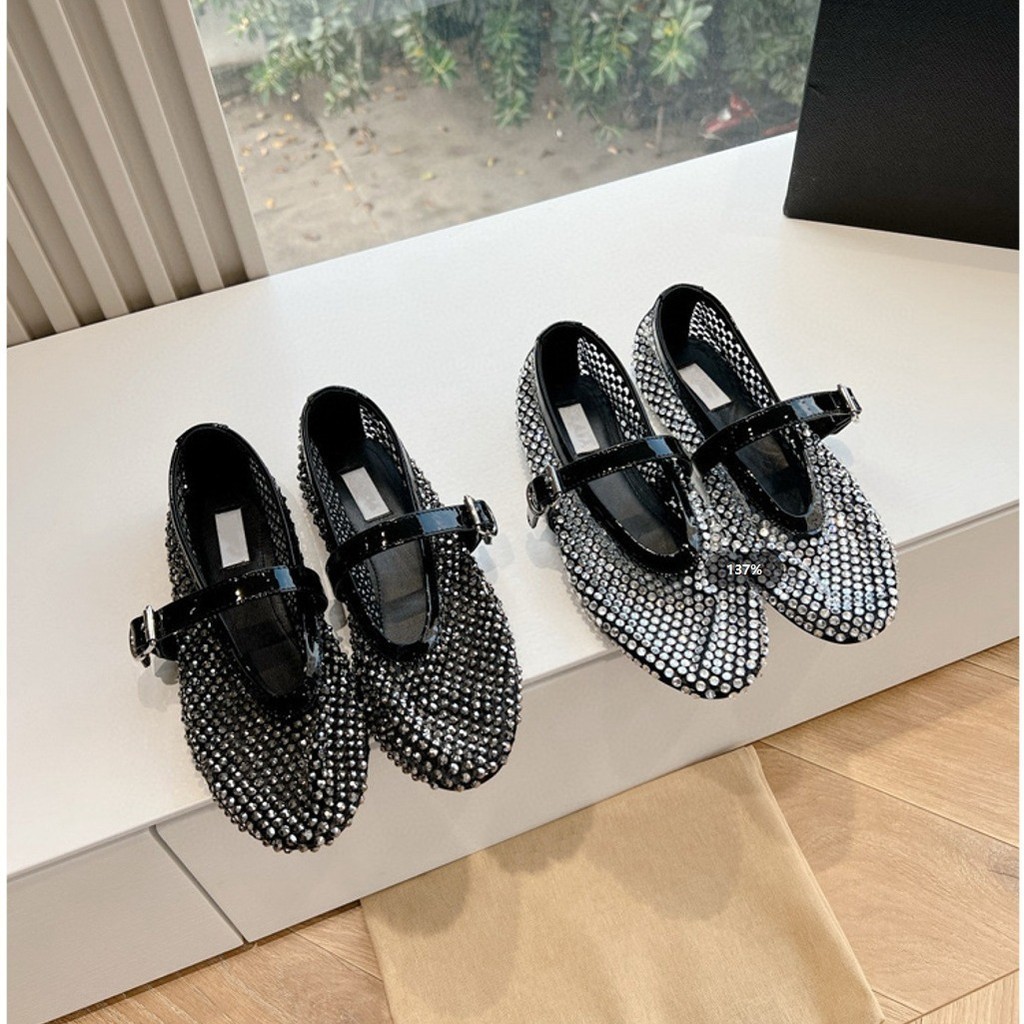 Versão de alta qualidade 2024 Spring Net Eye com sapatilhas de balé ...