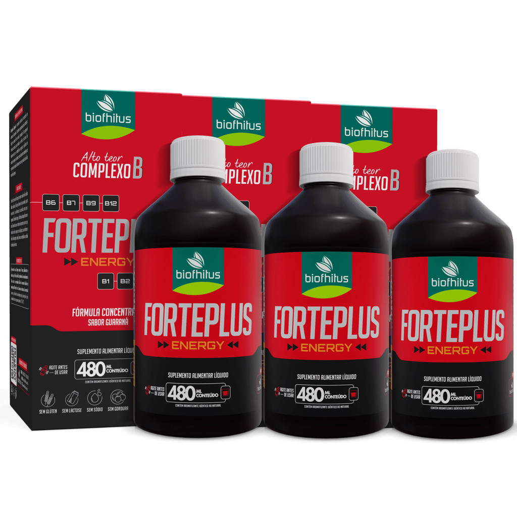 Kit C3 Suplemento Forteplus Energy Líquido Guaraná Biofhitus | Shopee ...