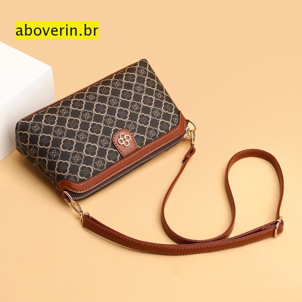 ABOVERIN Sacos Para Ombros De Corpo Cruzado , Bolsa Pequena Quadrada PU Mensageiro Em Couro ...