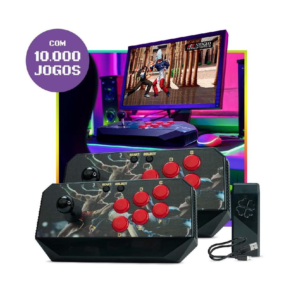 Vídeo Game Retrô Game Stick Console 10000 Jogos Clássicos Emulador Controle Arcade Sem Fio ...