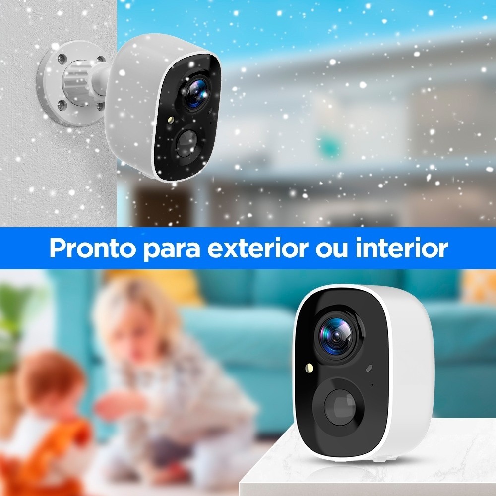 Câmera de segurança Sem Fio externa com Detecção de Movimento e Visão ...