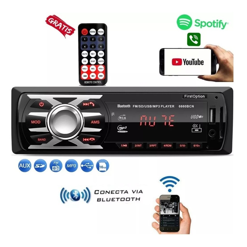 Aparelho De Som Carro Radio Automotivo Bluetooth Pendrive Sd Rádio | Shopee Brasil