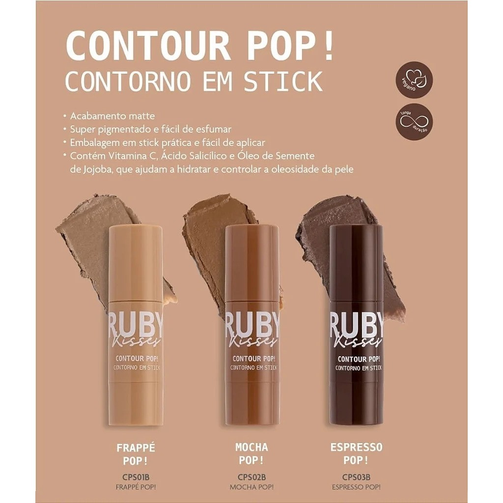Contorno Stick Ruby Kisses Contour Pop! 5g | Shopee Brasil