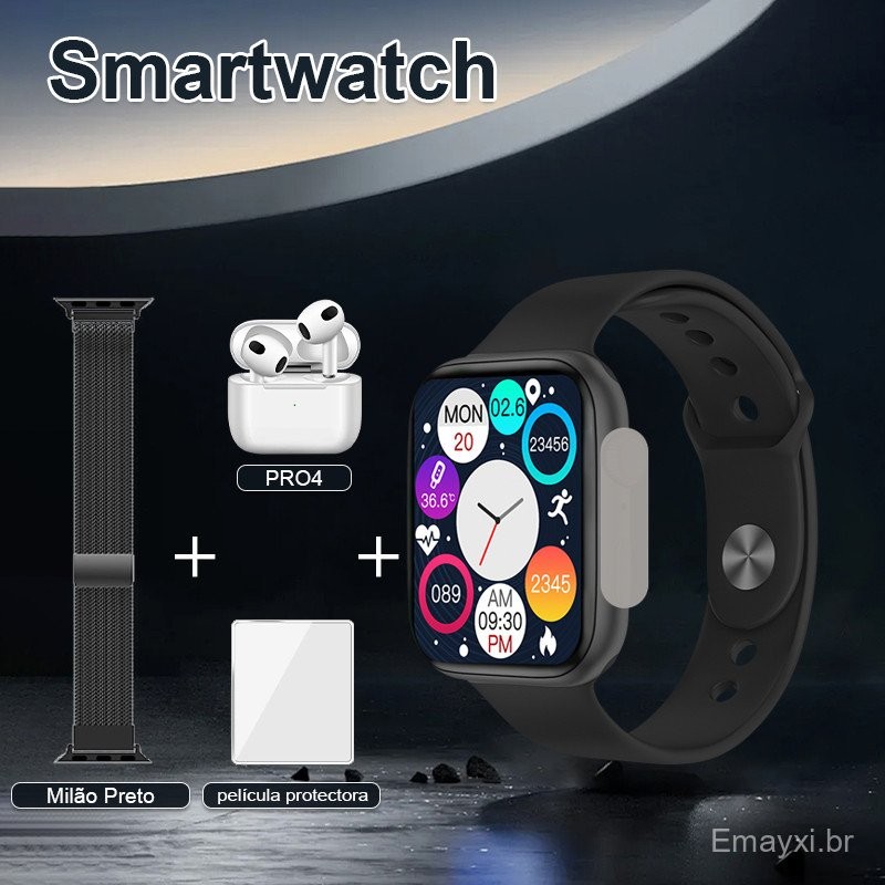 Relógio Inteligente 9 2025 Carregamento Sem Fio Chamada Bluetooth Banda de 2.02 polegadas + Fone ...