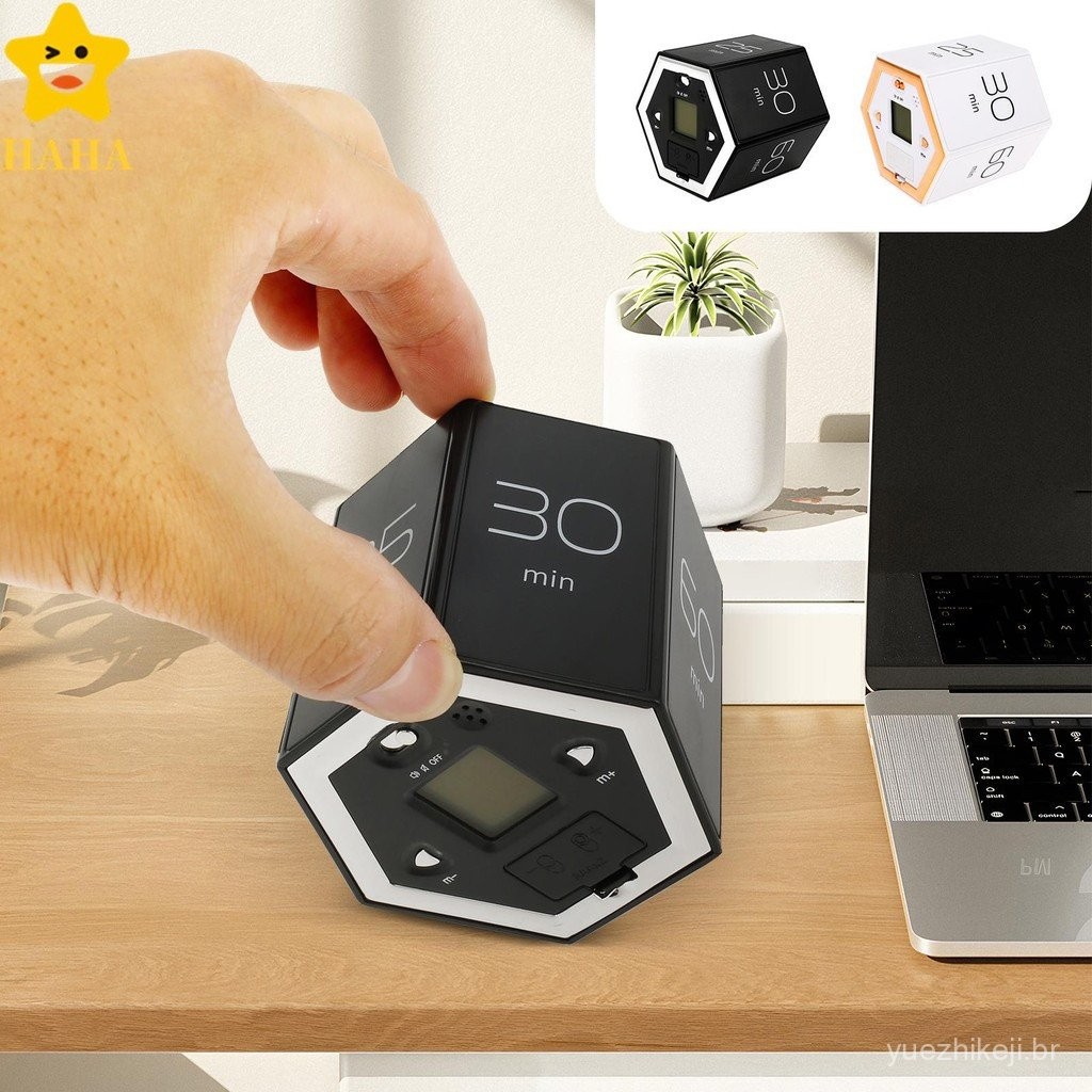 Cube Timer Flip Focus 1/5/10/25/30/60 Minutos e Contagem Regressiva Temporizador de ...