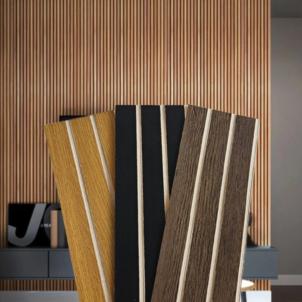 Kit 100 Placas Painel Ripado Revestimento de Parede MDF 45x11 ...