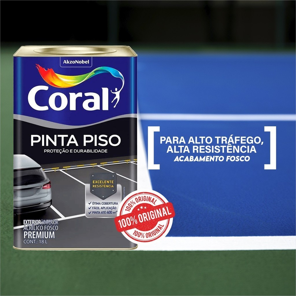 Tinta Pinta Piso 18 Litros Premium Coral Escolha Cor | Shopee Brasil