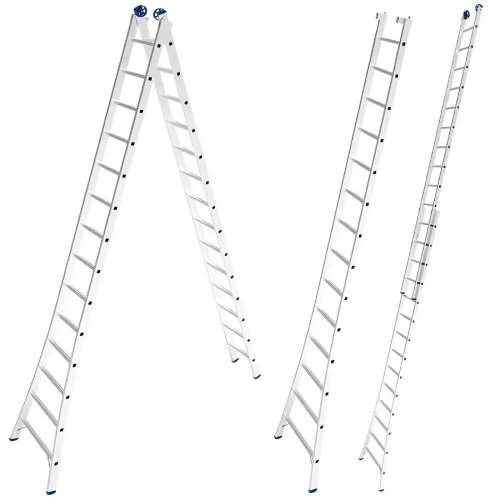 Escada de Alumínio Extensiva 2 x 14 Degraus 4.21 x 7.01 Metros EVALD ...