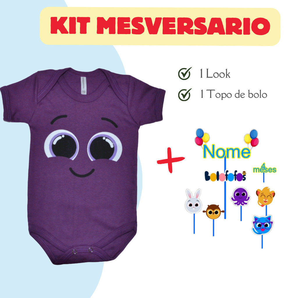 KIT BOLO FOFO BODY ROXO TAM P MESVERSÁRIO LOOK + TOPO DE BOLO | Shopee ...