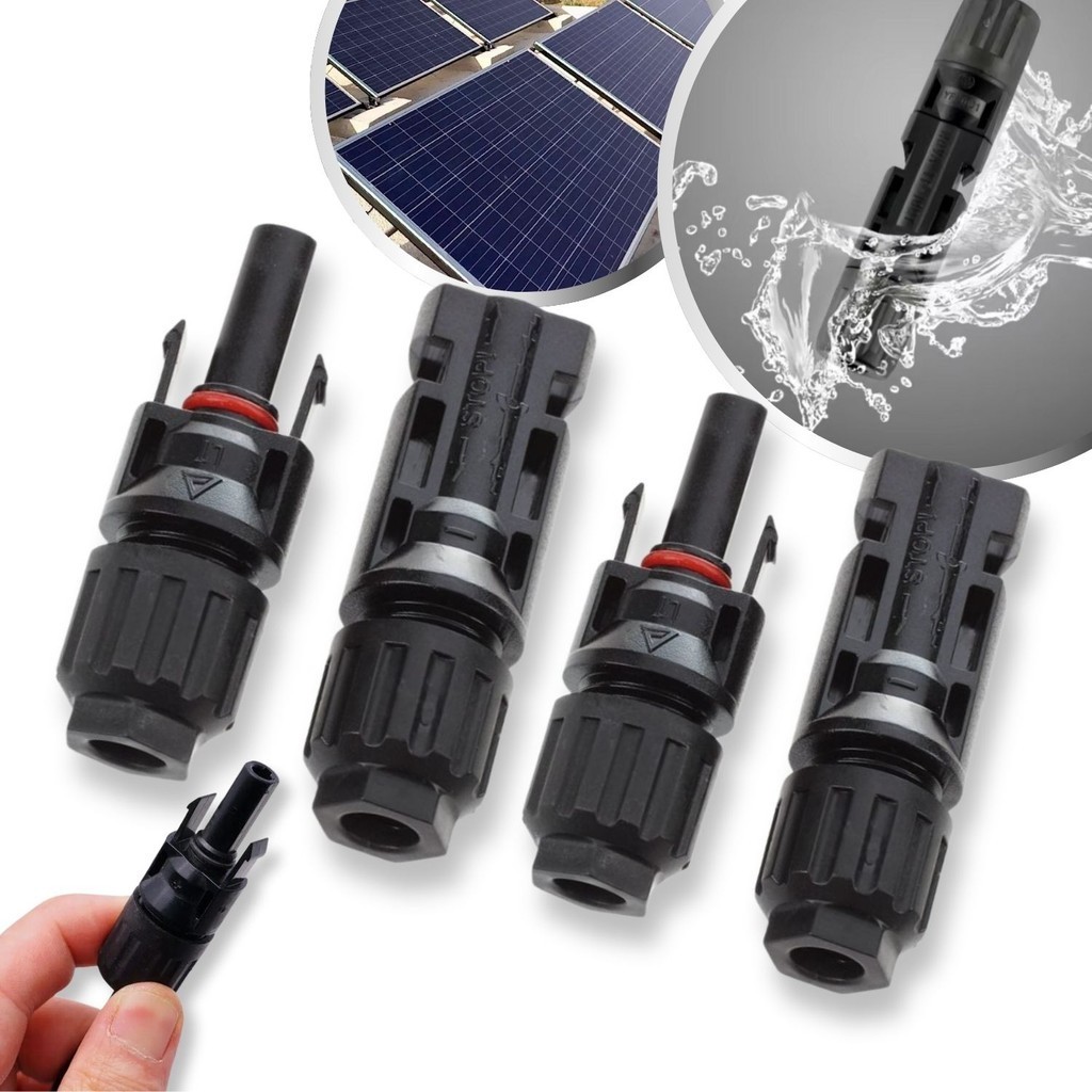 Kit 2 Pares de Plug Terminal Conector MC4 Cabo Painel Energia Solar Placa Fotovoltaica ...