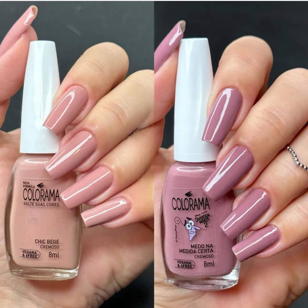 Kit 2 Esmalte Colorama Divertidamente Medo na Medida Certa e Chic Bege ...
