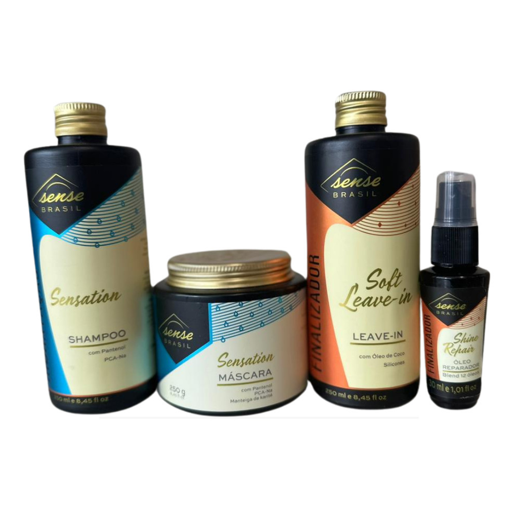 Sense Kit Duo Sensation 250ml + Leave in Soft 250ml + Óleo Shine Repair ...