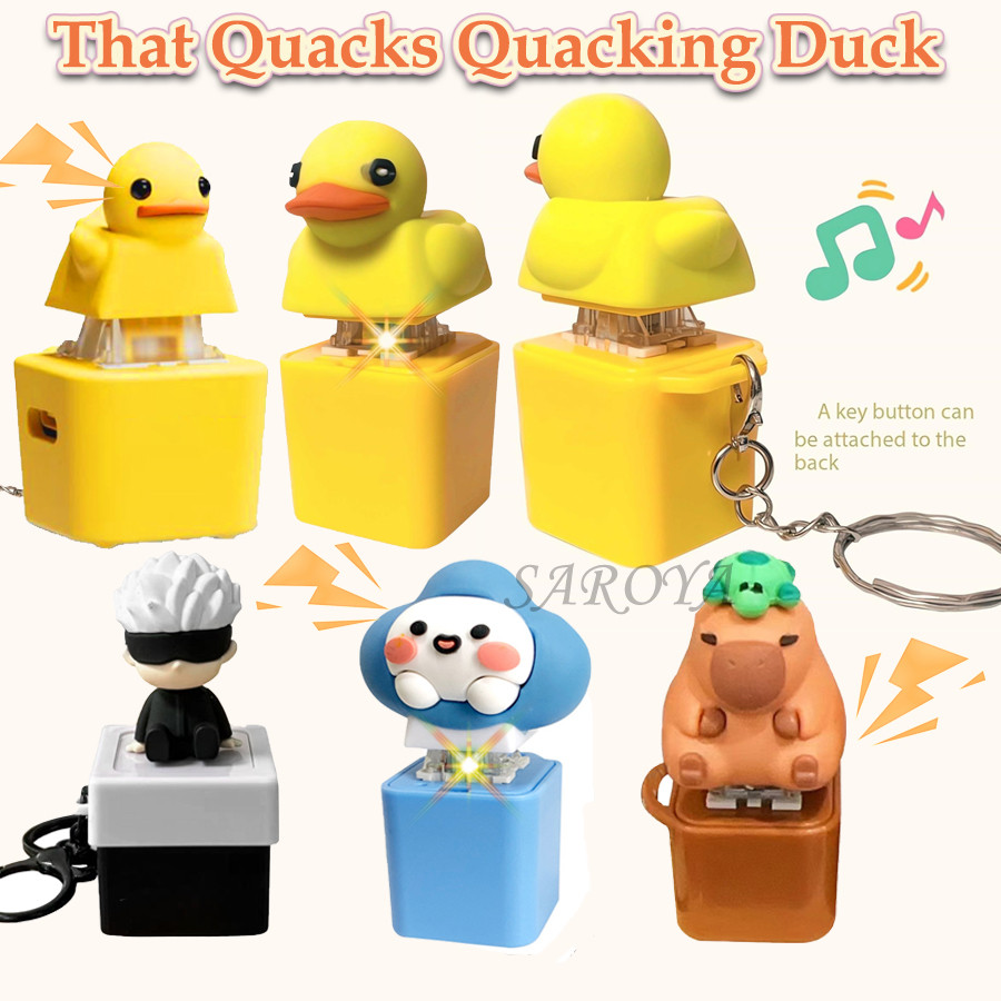 Teclado De Pato Keycaps Que Quack Quacking Chaveiro Botão Fidget Placa ...