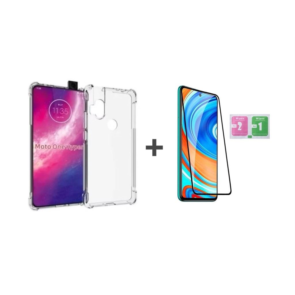 Capa Capinha Motorola One Hyper Anti Impacto Transparente + película Vrido 3D / 9D | Shopee Brasil