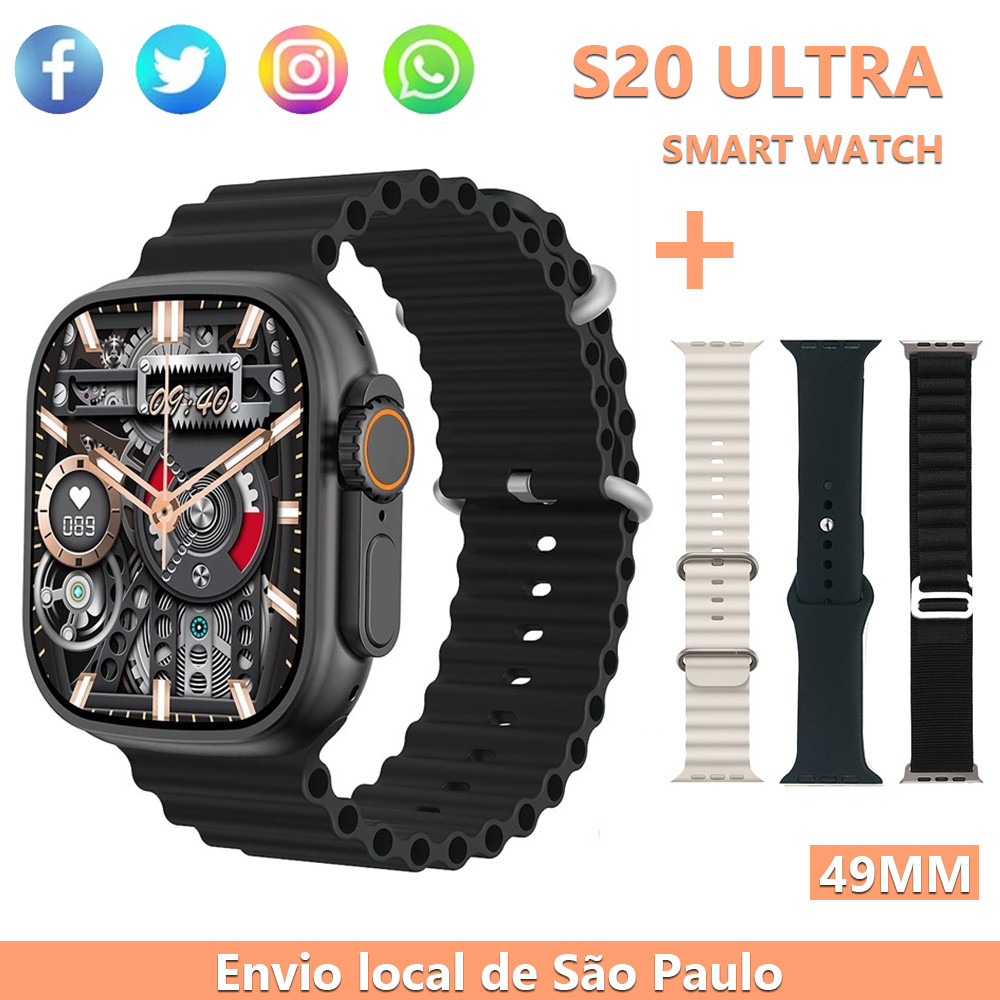Smartwatch 2025 Nova Série Original S20 MAX 2.2 HD 49mm Tela Grande ...
