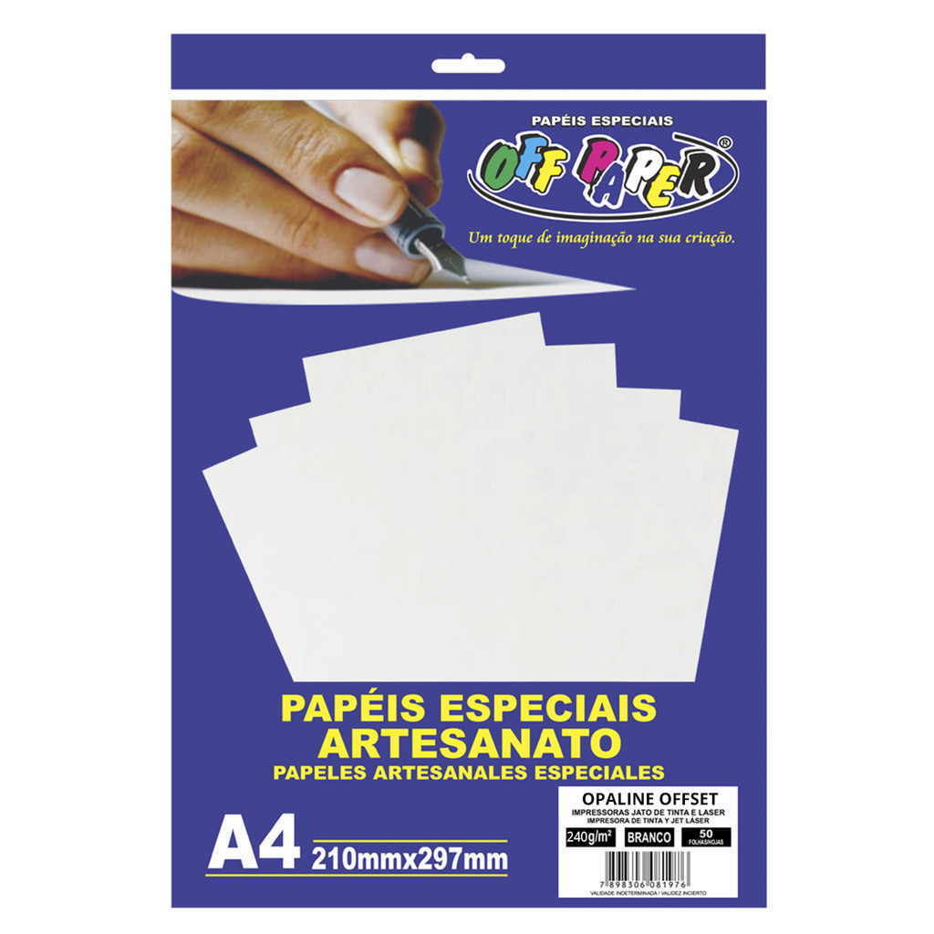 Papel Opaline/offset A4 240g 50 Folhas Off Paper | Shopee Brasil