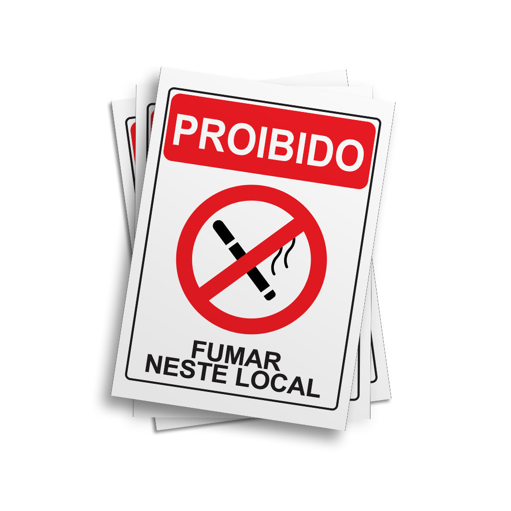 Cartela De Adesivo Sinalizacao Proibido Fumar Neste Local - Vinil PVC ...