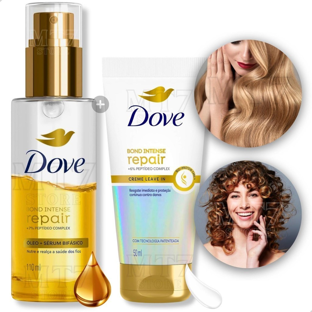 Óleo Sérum Bifásico e Creme Leave In Dove Bond Intense Repair | Shopee ...