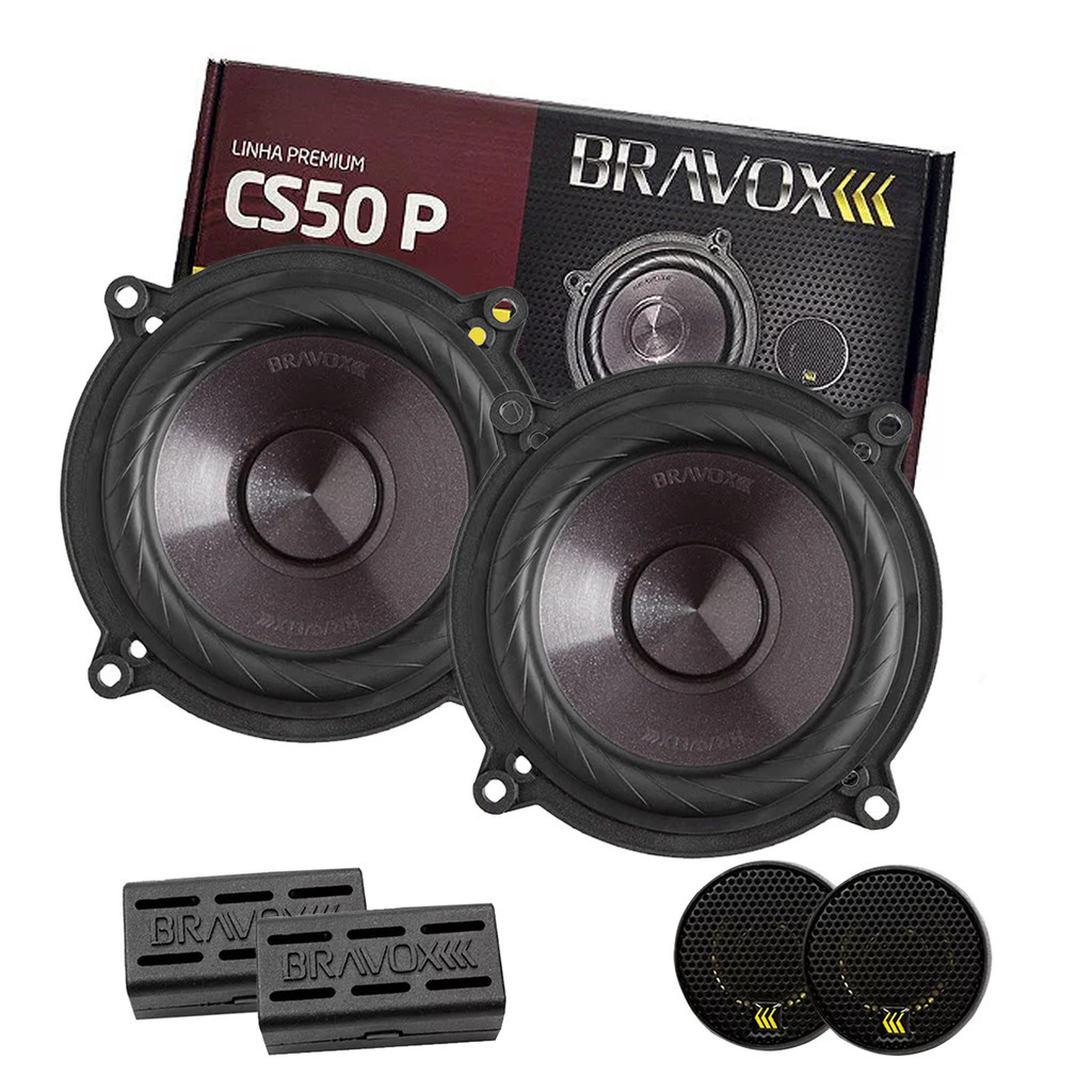 Bravox Kit 2 Vias Cs50P 5 Polegadas 120wrms Par Tweeter Par Divisores de Frequência Som ...