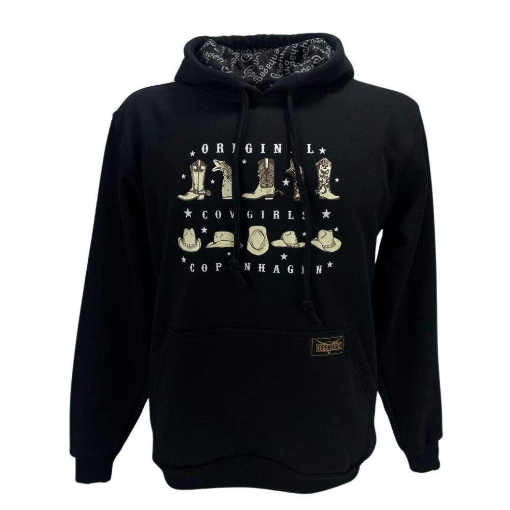 Moletom Feminino Copenhagen Preto Modelo Canguru Cowgirl - Ref. 8683 ...