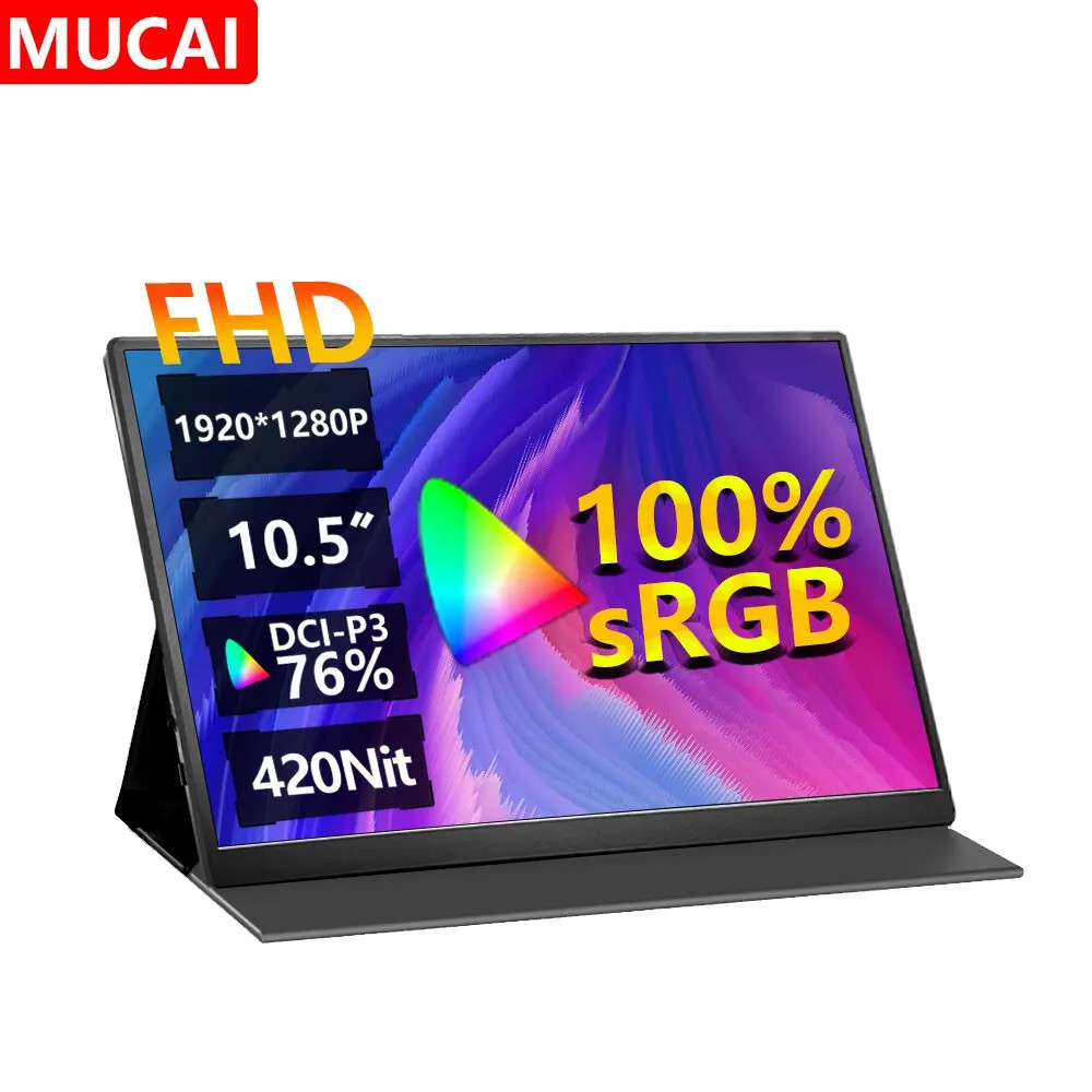 Monitor portátil - MUCAI, 10.5", IPS tela de jogo 60Hz, 100% SRGB ...
