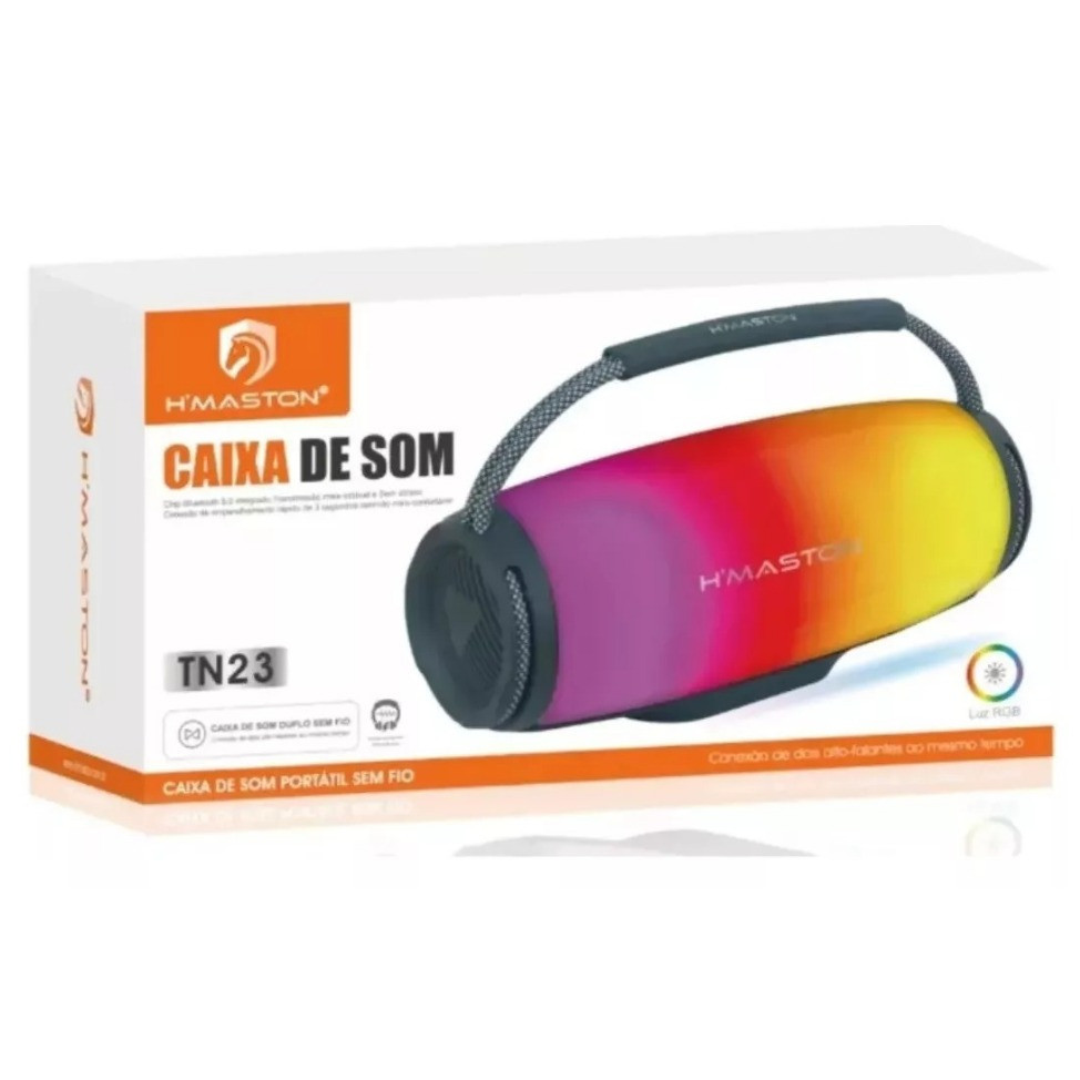 Caixa De Som Led Rgb Bluetooth 5.1 Resist Água IPX6 HMaston Tn23 ...
