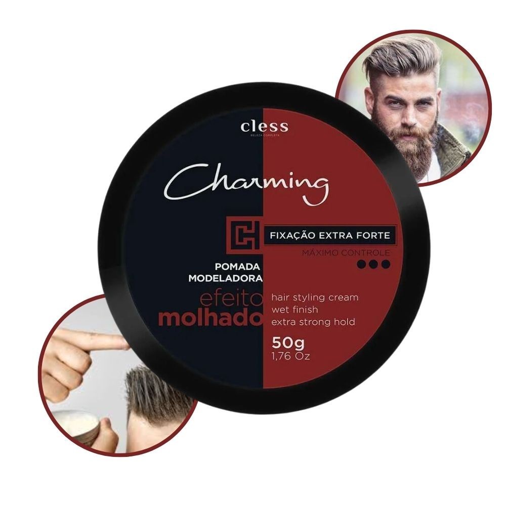 Pomada Modeladora para Cabelo Homem Fixação Extra Forte Efeito Molhado ...