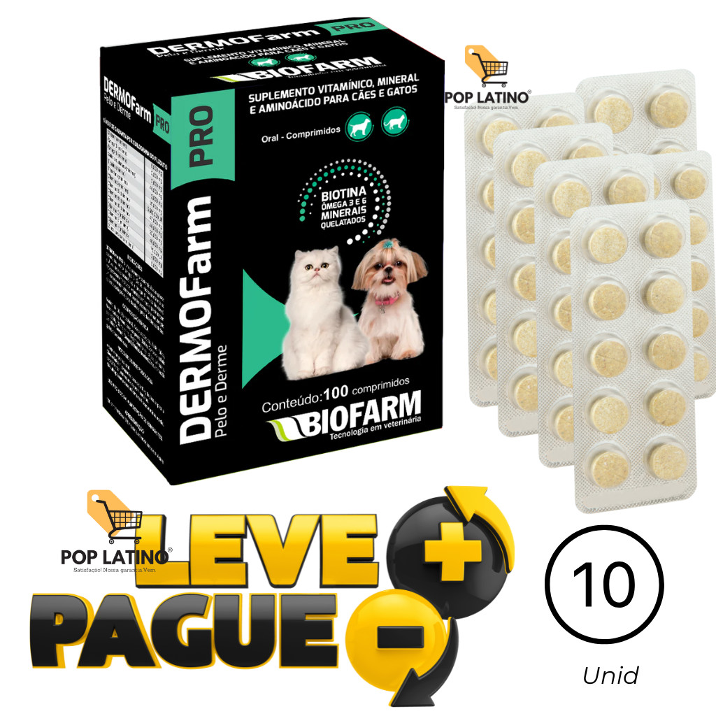 Suplemento Vitamínico Dermofarm Pro Cães E Gatos Biofarm - Saúde ...