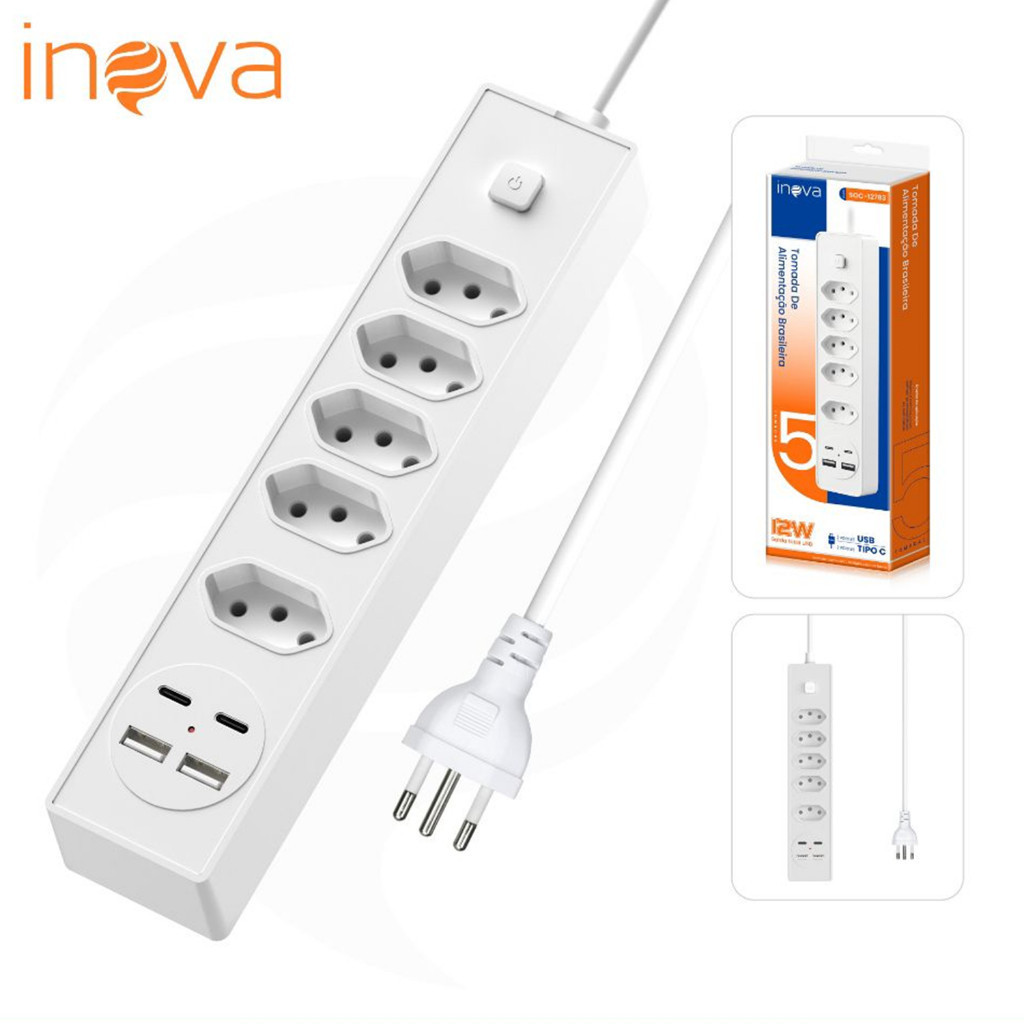 【2m】Inova Régua Filtro de Linha Filtro de linha com protetor contra ...