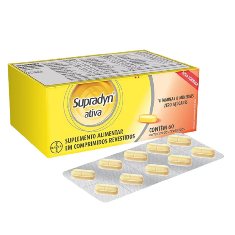 SUPRADYN ATIVA 60 COMPRIMIDOS ZERO AÇUCAR - NOVA FÓRMULA | Shopee Brasil