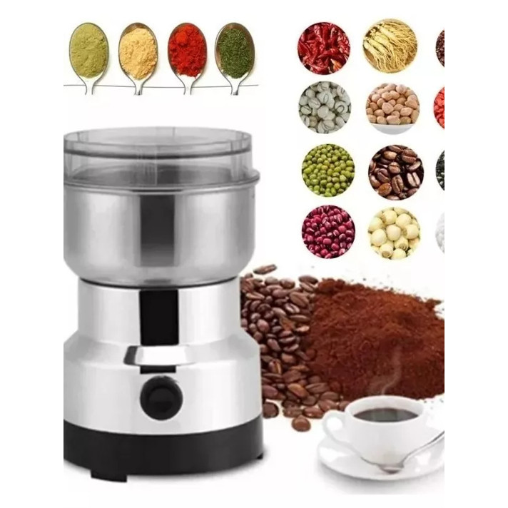 Moedor E Triturador De Café Grãos Sementes Elétrico Inox | Shopee Brasil