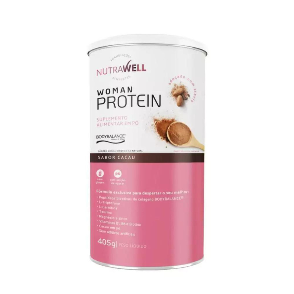 Proteína De Colágeno Woman Protein Nutrawell Sabor Cacau 405g | Shopee ...