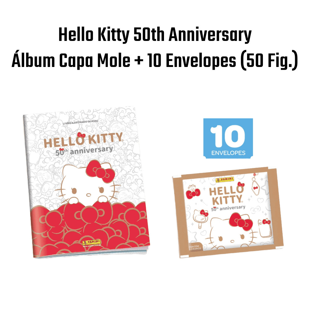 Hello Kitty - Kit 1 Álbum capa mole + 10 Envelopes (50 Figurinhas ...