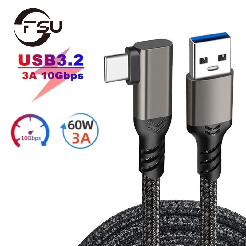FSU 1m 2m 3m 5m USB3.2 Para Cabo Tipo C PD 60W 3A Carga Rápida USB A 10Gbps Transferência De ...