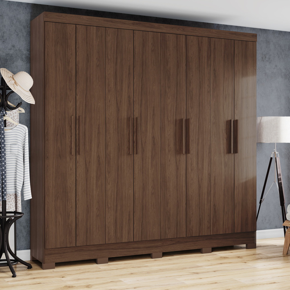 Guarda Roupa Casal 8 Portas 4 Gavetas Toscano Briz | Shopee Brasil