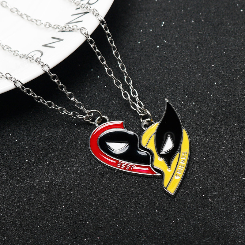 Deadpool Wolverine Best Friends Heart Pendant Keychains Friendship ...