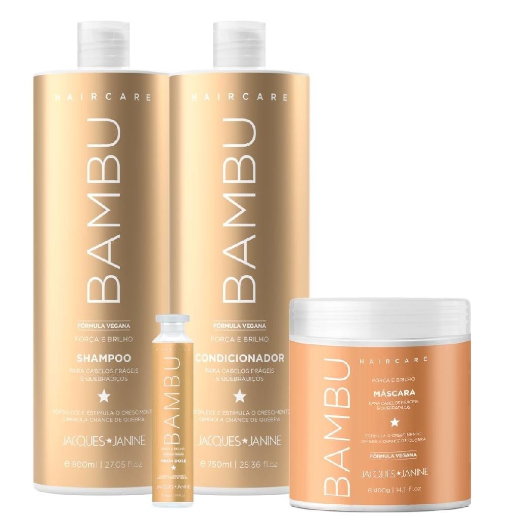 Kit Jacques Janine Hair Care Bambu Shampoo 800ml Condicionador 750ml ...