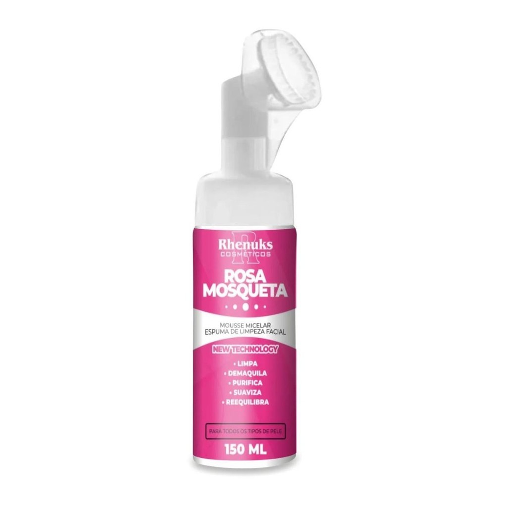 Mousse Micelar Rosa Mosqueta 150ml Rhenuks Frasco Pump | Shopee Brasil