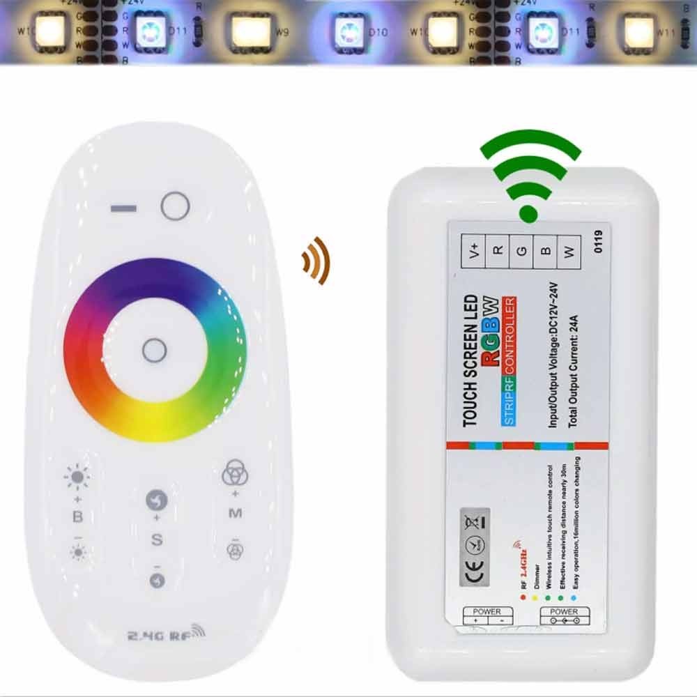 2.4G Wireless Remote Touch LED Strip Light Controller RGB RGBW Lamp ...