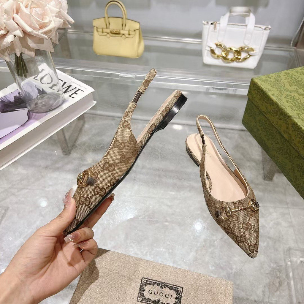 GU2025 Primavera Verão Novas Sandálias de Uma Alça Moda Bico Fechado ...