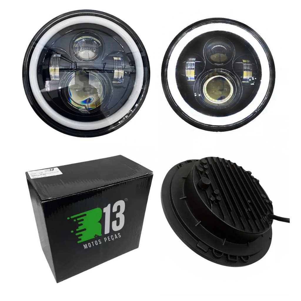 Farol Led Moto Harley Davidson Olho Anjo Angel Eyes 7 Pol | Shopee Brasil