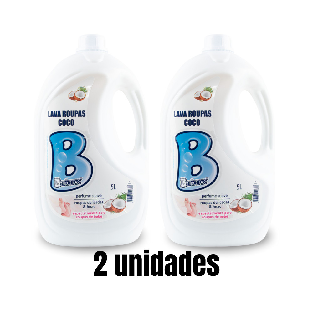 Kit 2 Sabão Liquido Coco Para bebe Lava Roupas 5L Barbarex | Shopee Brasil