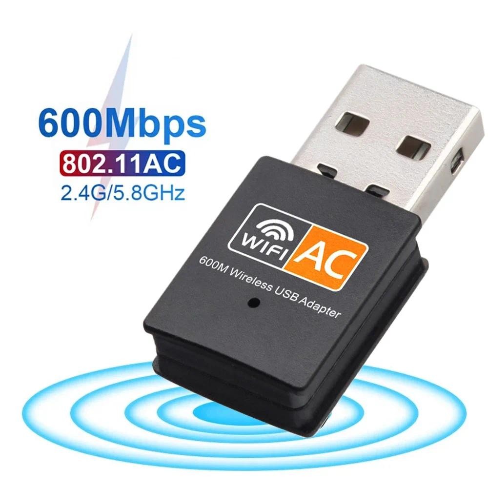 Adaptador Wi-Fi USB De Banda Dupla , 600mbps , 2.4GHz , 5GHz , Placa De ...
