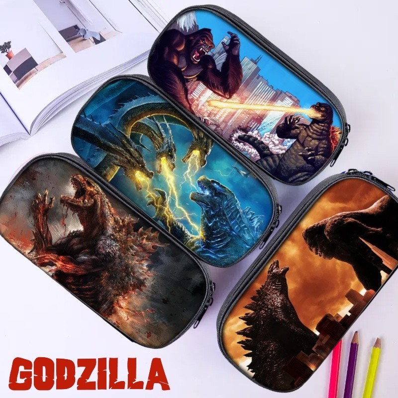 Godzilla Pencil Caso Interlayer Caneta Multifuncional Bolsa vs Kong ...